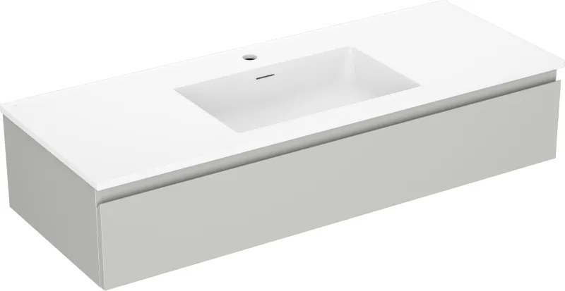 Mexen Orio, koupelnová skříňka 120 cm s umyvadlem Otis, 1 zásuvka, šedá matná/bílá matná, 91A10-12023-1-BF62-W18M01