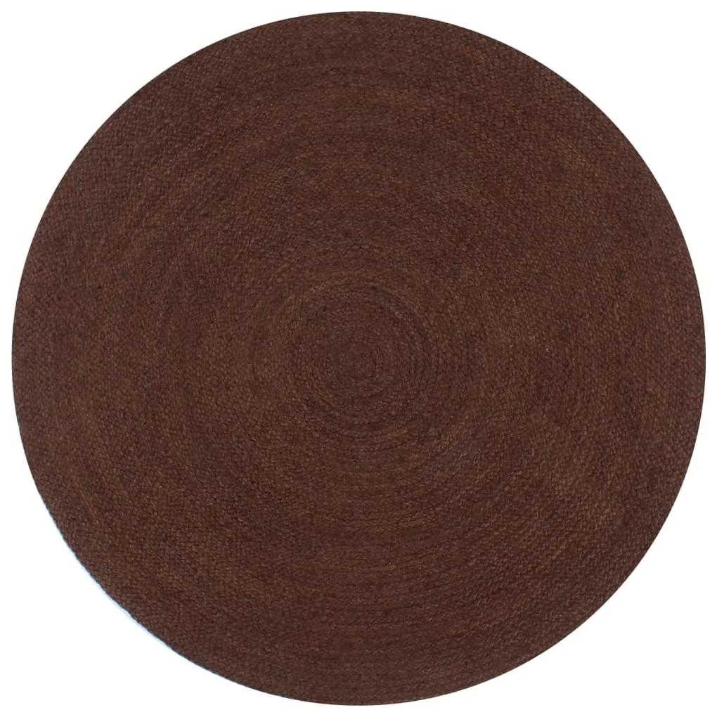 133671 vidaXL Ručně vyrobený koberec z juty kulatý 90 cm hnědý