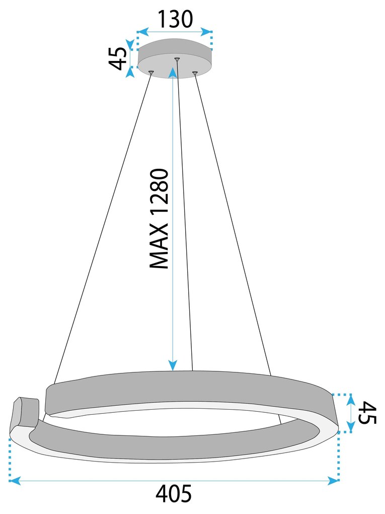Toolight Toolight, LED stropní osvětlení, 60W, 3000K, LHJ052-CP1 C, zlatá matná, OSW-50026