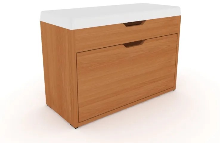 Sedací botník hloubka 30 cm Tana Olše světlá bilým podsedákem