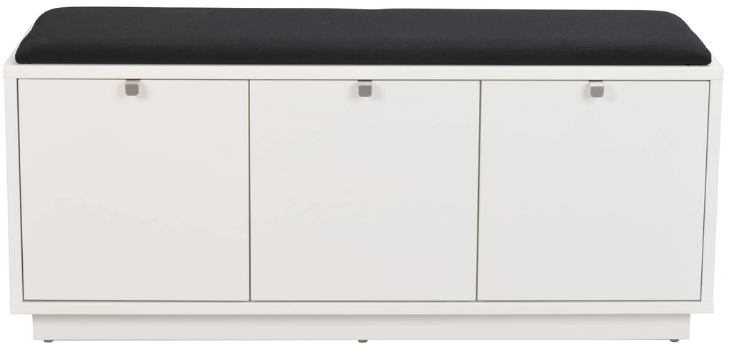 Rowico bílá lavice s úložným prostorem CONFETTI a černým sedákem 106 cm 103763