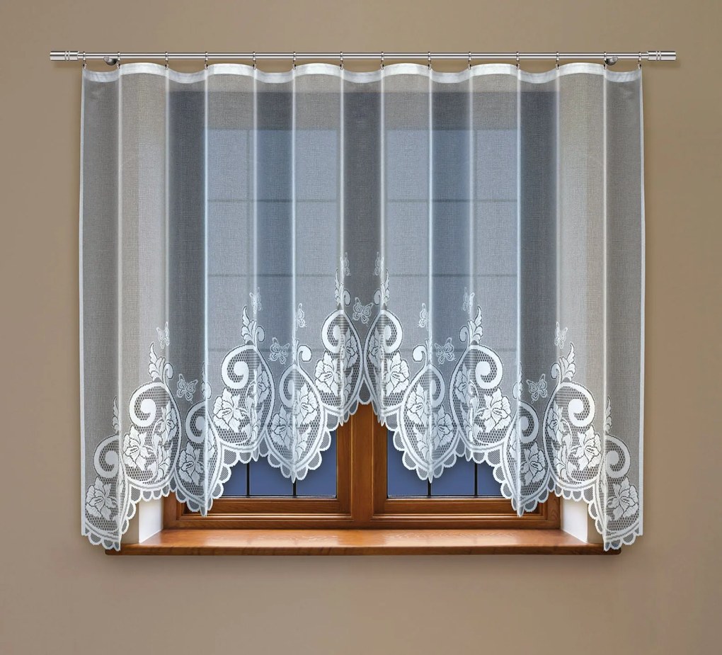Dekorační žakárová záclona s řasící páskou ADILEN 140 bílá 300x140 cm MyBestHome