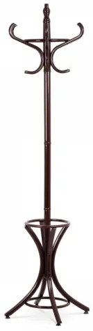 Dřevěný stojanový věšák, tmavě hnědý lak, 186 cm, F-2059 BR