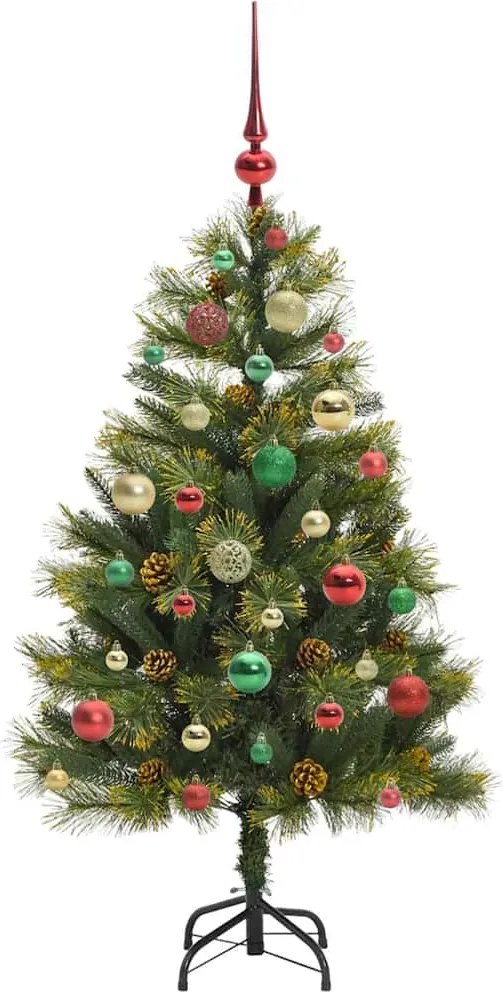 Umělý sklopný vánoční stromeček s kužely Zelená 120 cm 3395079