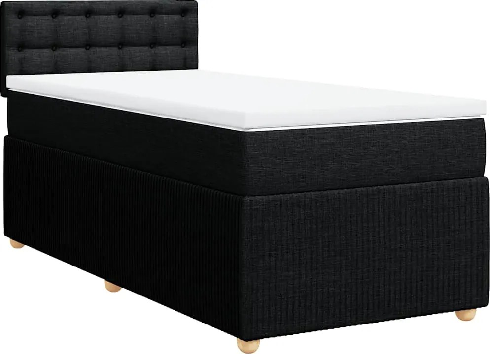 Box spring postel s matrací černá 90x190 cm textil 3287327
