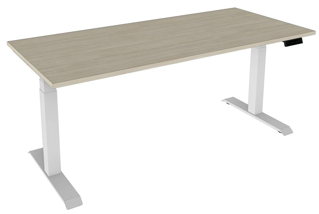 NOBL Dynamic + Elektr. nastavitelný polohovací stůl 180x80 s pamětí Dynamic + Dekor stolové desky: akát, Barva podnože: bílá