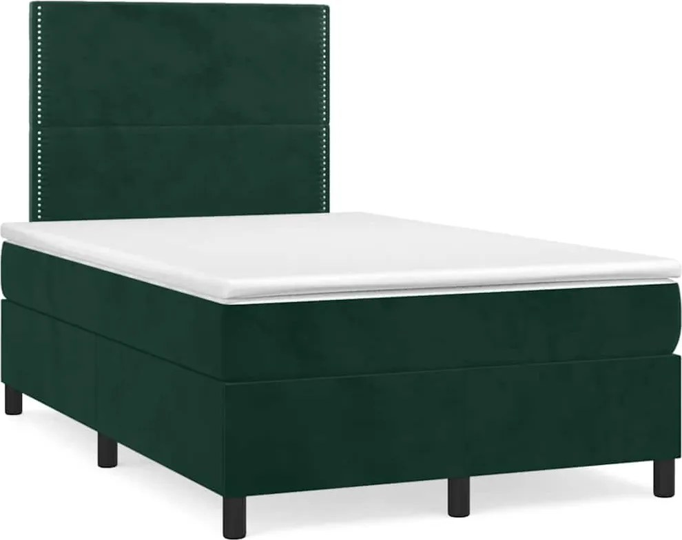 Box spring postel s matrací tmavě zelená 120 x 200 cm samet 3142956