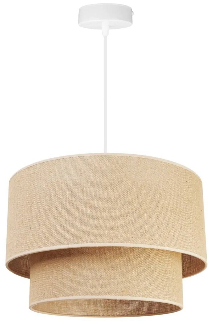Závěsné svítidlo Juta, 1x jutové stínítko, (výběr ze 2 barev konstrukce), (fi 40cm)