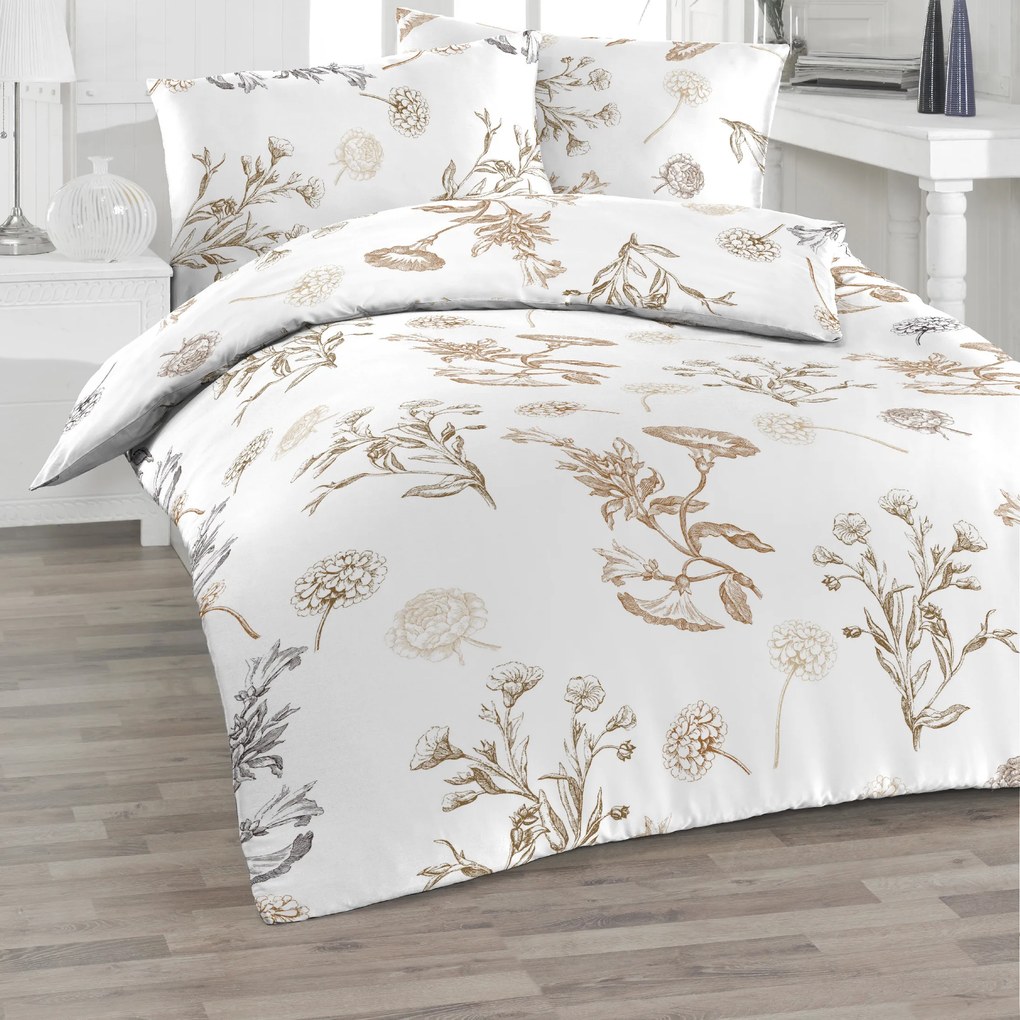 Florella Povlečení Renforcé Leni Bronze Rozměr: 70x90 + 140x200 cm