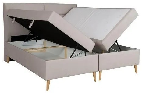 ZETKA PORTO 200x200 moderní kontinentální postel boxspring s úložným prostorem zelená 202 x 122 x 222 cm