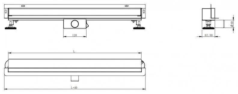 Odtokový žlab Mexen Flat Wall 100 cm