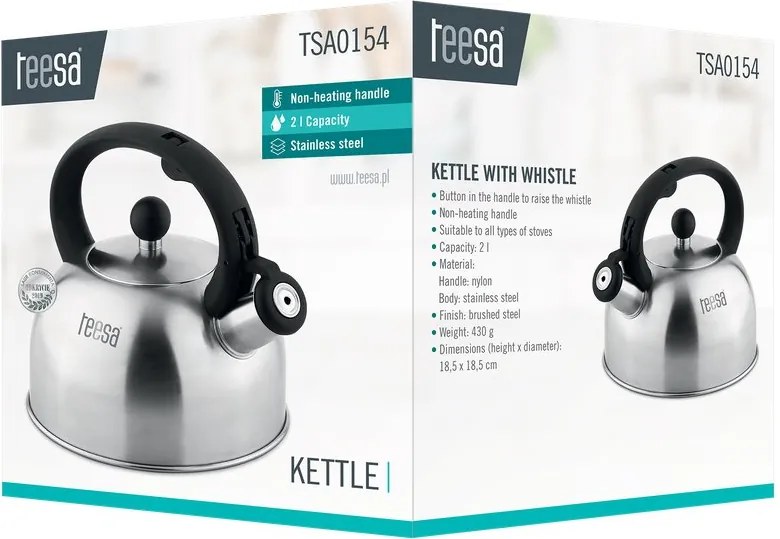 Nerezová konvice s píšťalkou 2L TEESA TSA0154