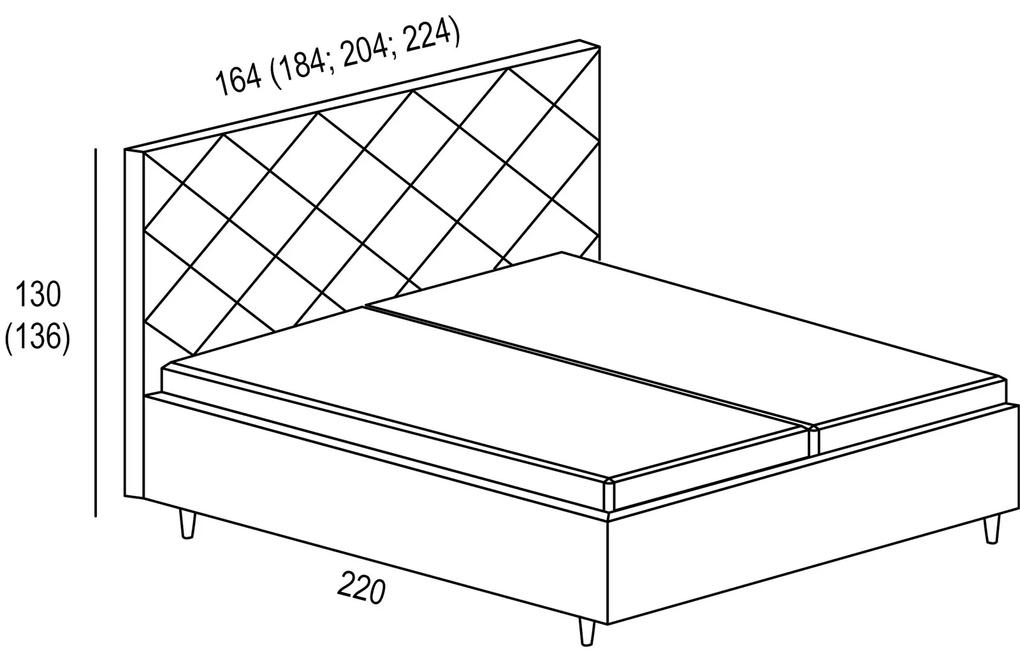 LB BOHEMIA, s.r.o. Čalouněná postel ROAN ROZMĚR: 140 x 200 cm