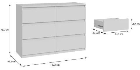 Komoda se zásuvkami MAO bílá