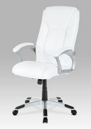 Kancelářská židle na kolečkách Autronic KA-N637 WT – bílá, s područkami