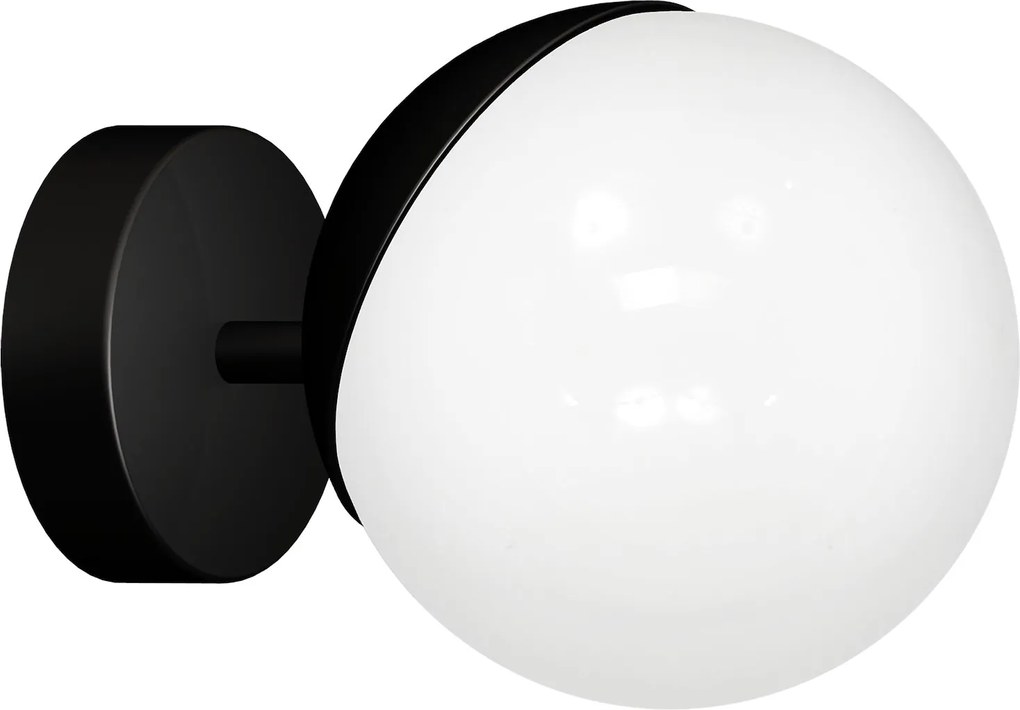 Nástěnné svítidlo Sfera, 1x bílé skleněné stínítko, b