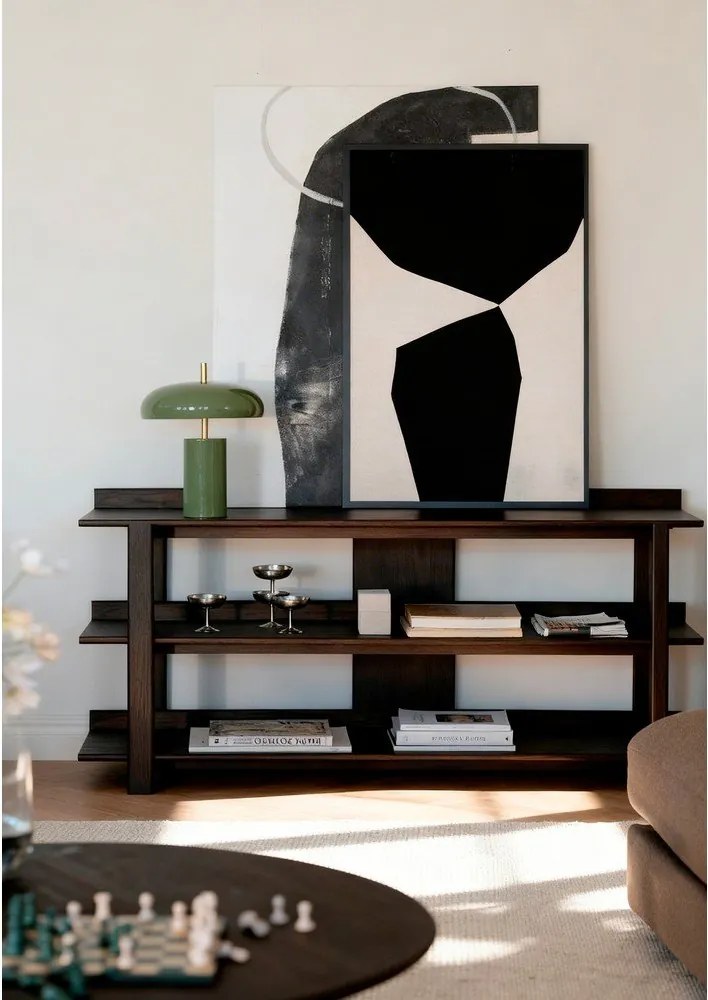 Konzolový stolek s deskou v dubovém dekoru v tmavě přírodní barvě 43x150 cm Kilian – Rowico
