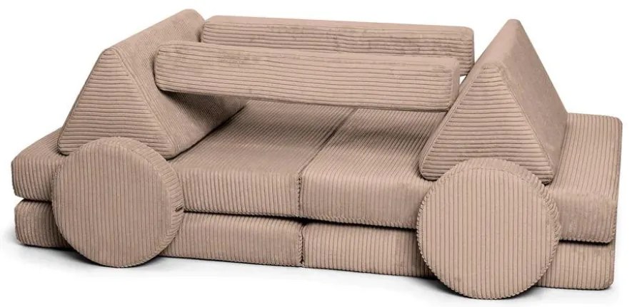 Velký multifunkční skládací bunkr z manšestru SOFA PURE Zvolte barvu: Hnědá