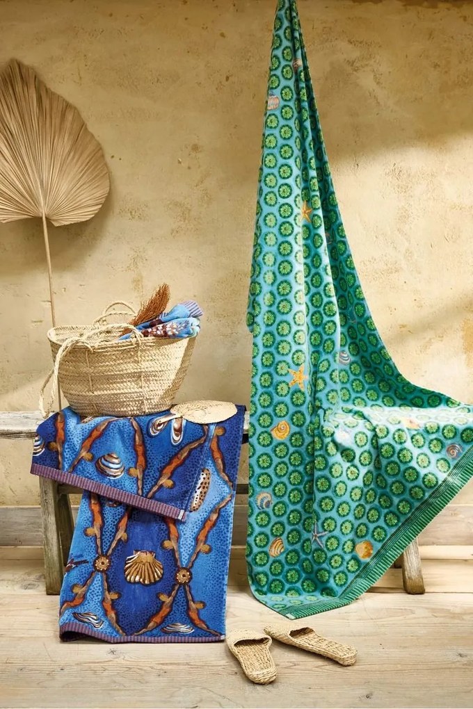 Pip Studio plážová osuška Sea Dots Beach 100x180cm, zelená (Beachtowel z bavlněného froté )