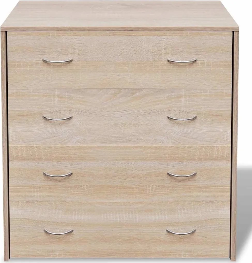 Příborník se 4 zásuvkami 60 x 30,5 x 71 cm barva dub 242544