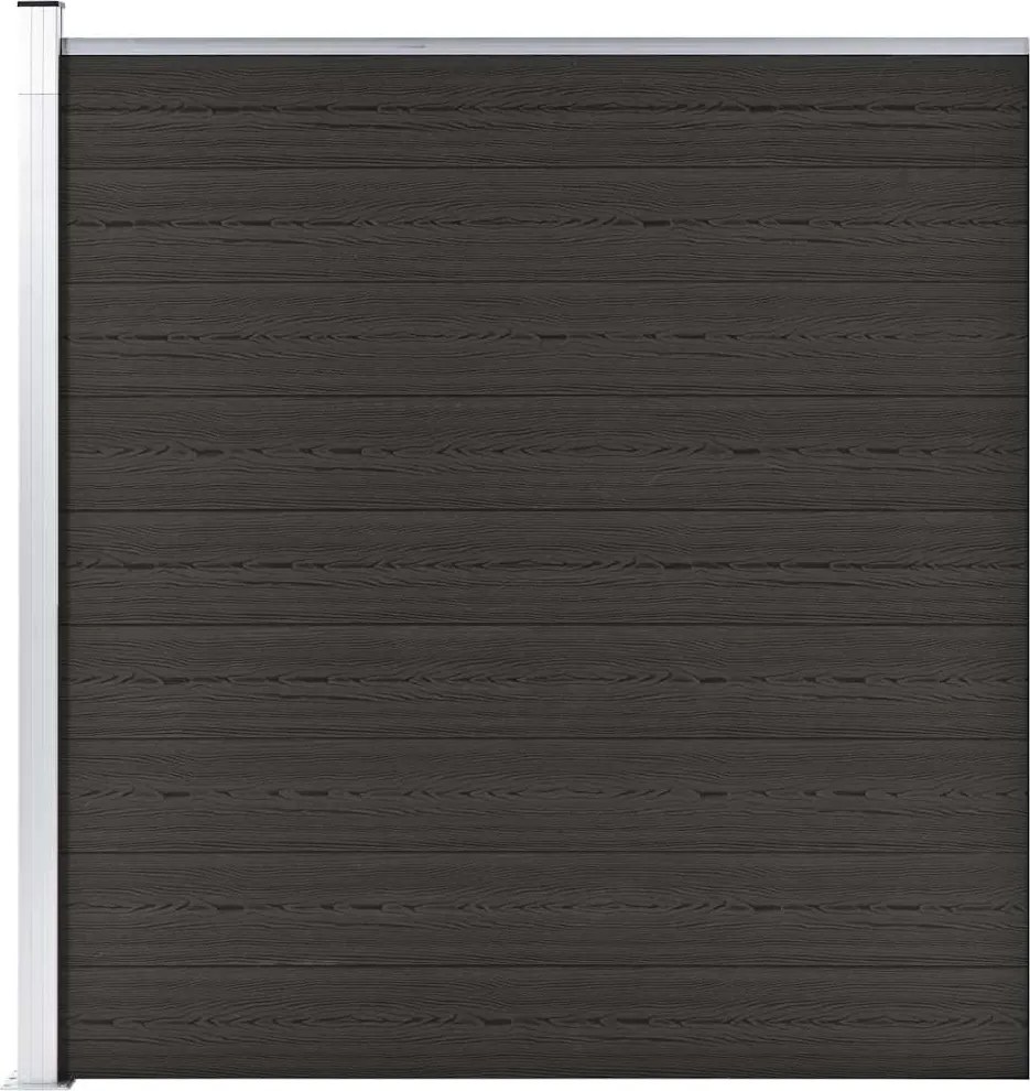 Plotový dílec WPC 175 x 186 cm černý 148973