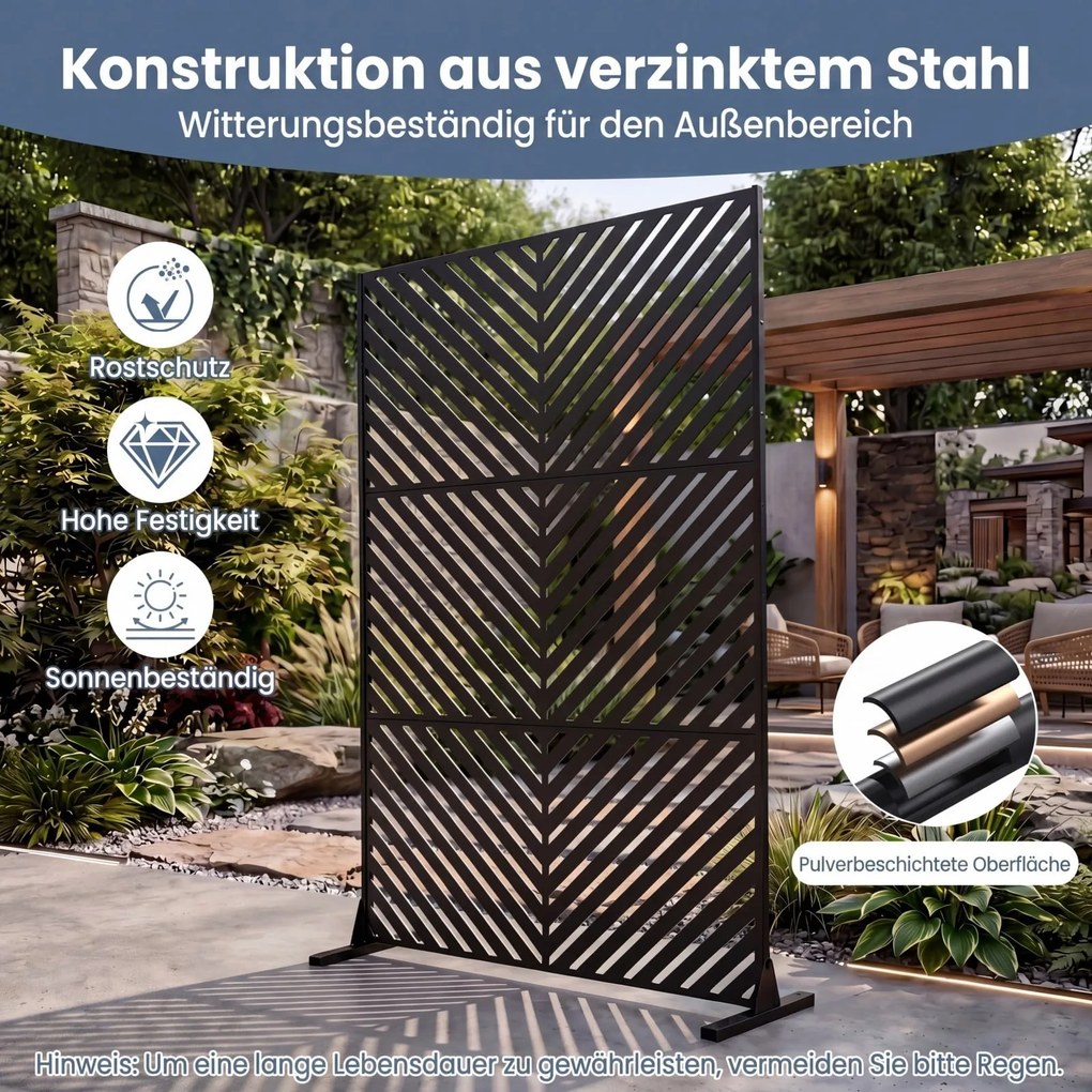 Costway Zástěna na ochranu soukromí Kovová venkovní zástěna