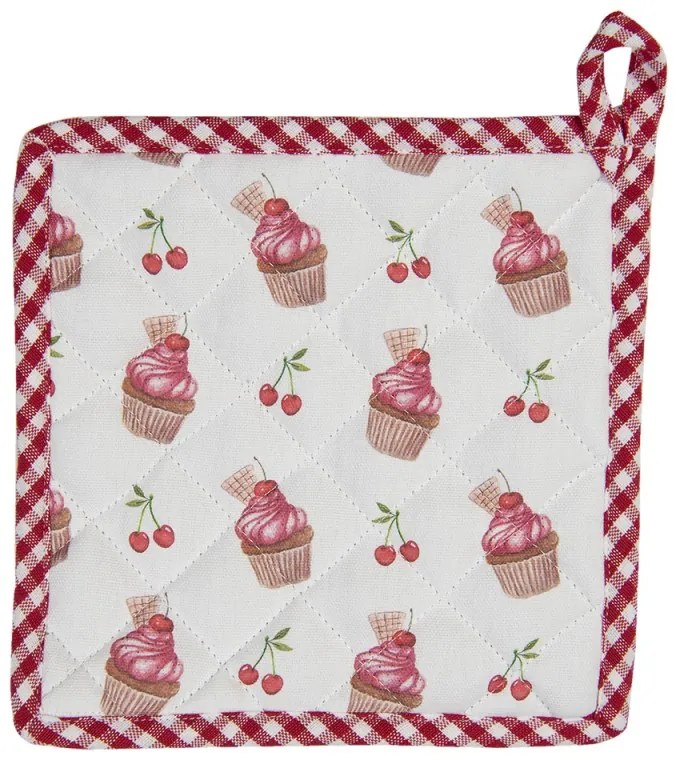 Podložka pod hrnec nebo chňapka Cherry Cupcakes 20x20 cm (Clayre &amp; Eef)