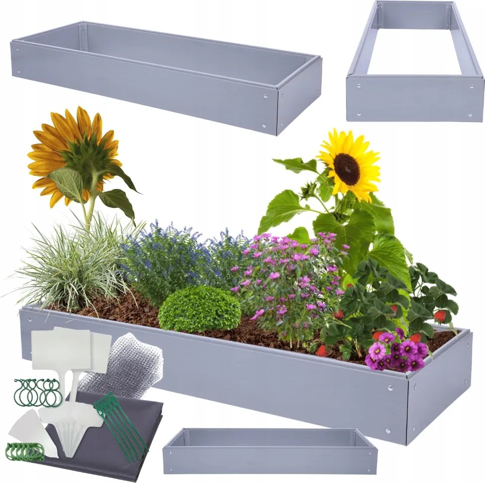 Plastový box na zeleninu, záhon zeleninová zahrada 20x140x45 zeleninová zahrada Pvc