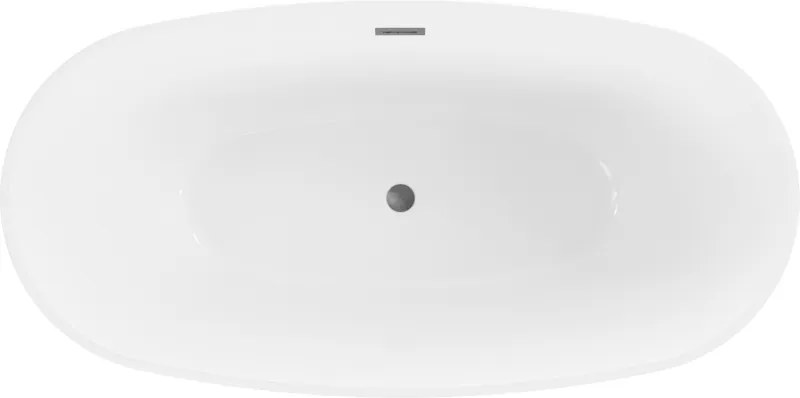 Mexen Eris, volně stojící vana 170 x 80 cm, bílá, grafitový přepad, 53441708000-66