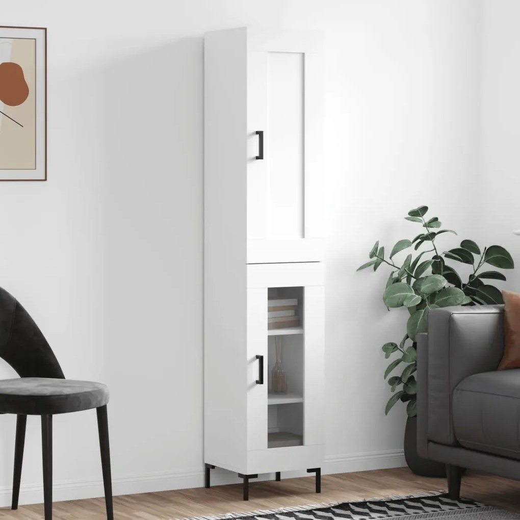 Skříň highboard bílá 34,5 x 34 x 180 cm kompozitní dřevo 3200385