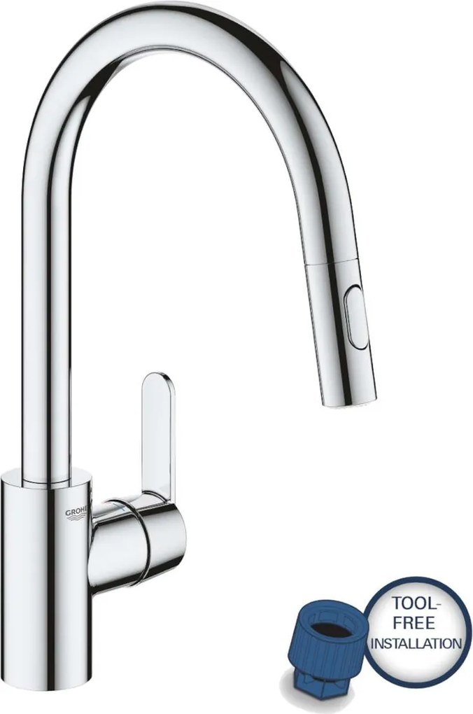 Grohe - Dřezová baterie s výsuvnou sprškou, chrom 31484001ROZ6