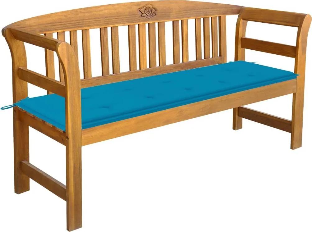 vidaXL Zahradní lavice s poduškou 157 cm masivní akáciové dřevo [3064274] Barva: Královská modř