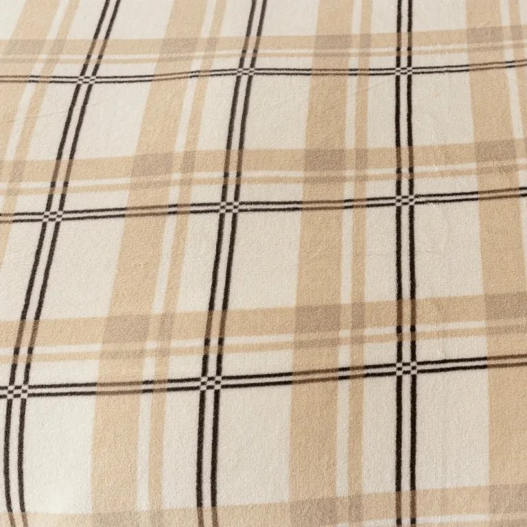 Prostěradlo mikroplyš PLAID 200x200 cm krémové