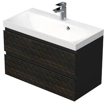 Koupelnová skříňka s umyvadlem SAT Cube Way 80x47,5x40 cm hnědá mat CUBE3D802ZH