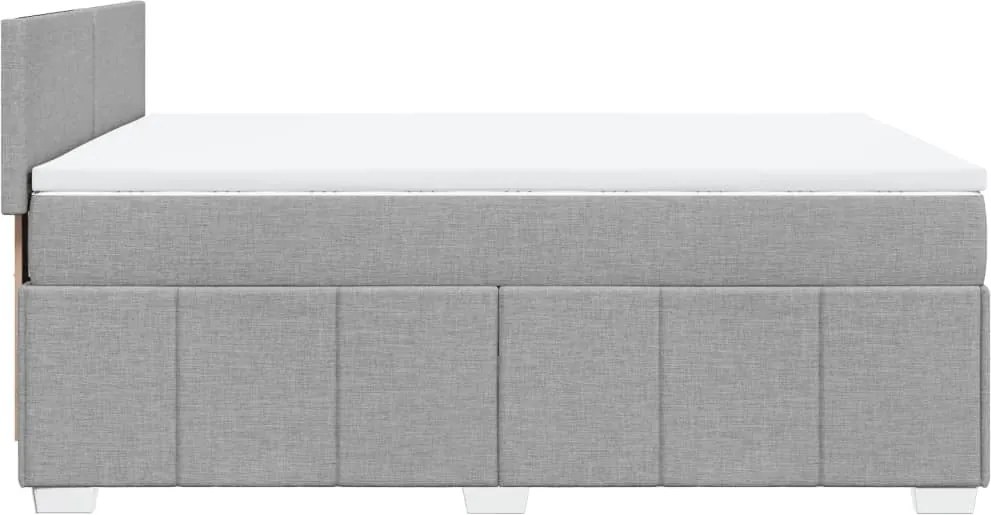 Box spring postel s matrací světle šedá 160 x 200 cm textil 3287112
