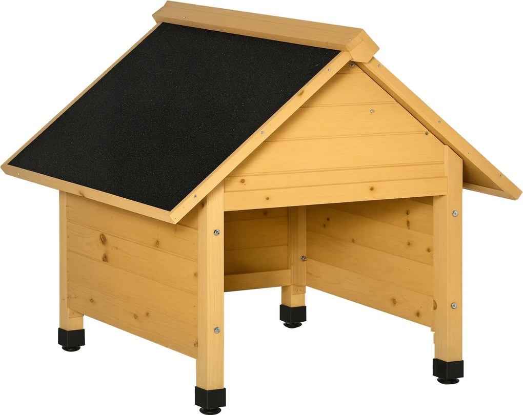 Dřevěná garáž Outsunny pro robotické sekačky 75x76x70 cm žlutá, ochrana proti slunci a dešti pro robotické sekačky |