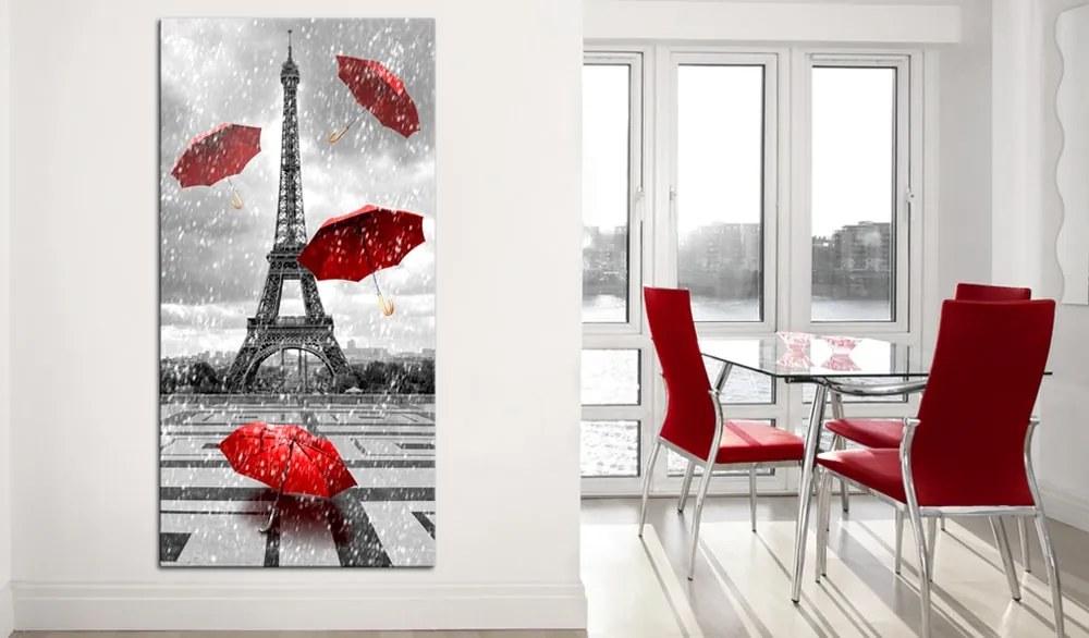 Obraz Červený deštník - Paris: Red Umbrellas