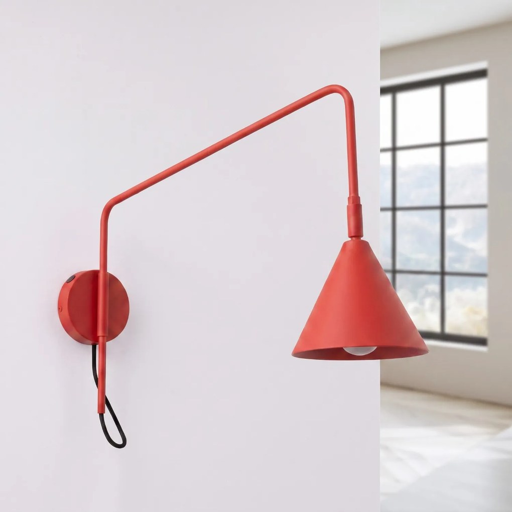 Sollux Lighting Nástěnné svítidlo NOX 1 červené s vypínačem