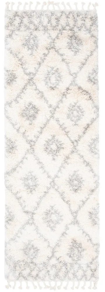 Kusový koberec shaggy Azteco krémově šedý atyp 80x250cm