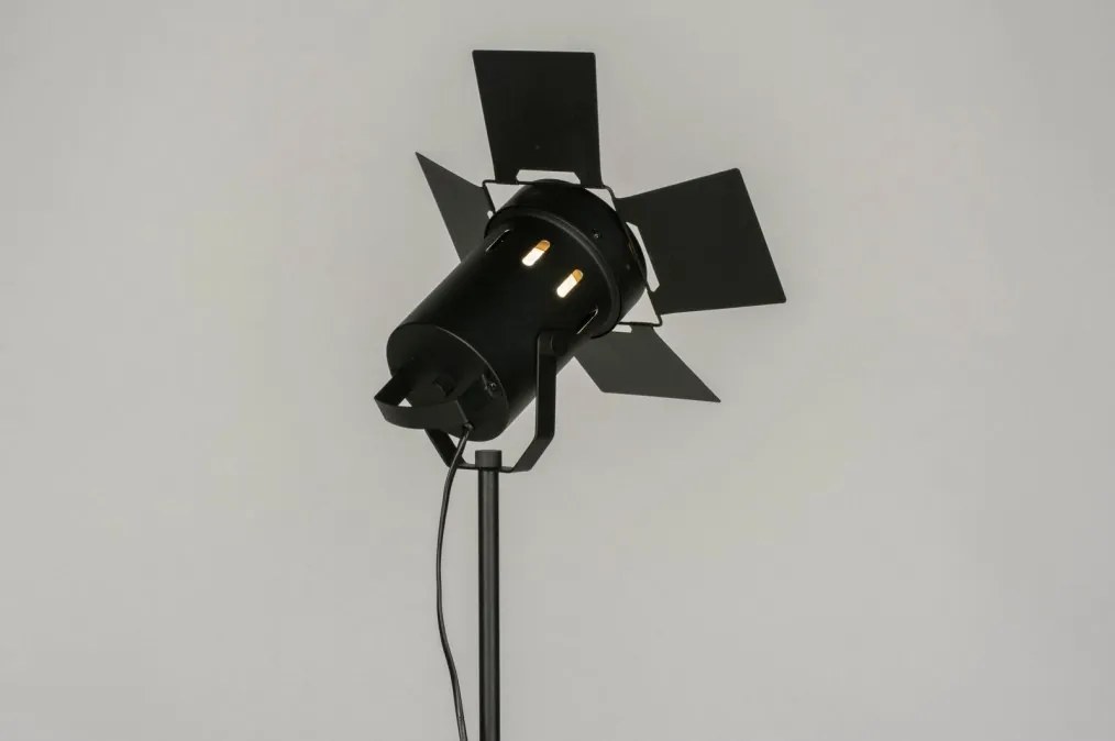 Stojací designová industriální lampa Cinema Logic Black