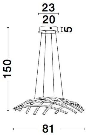 LED lustr Gropius 81 černé