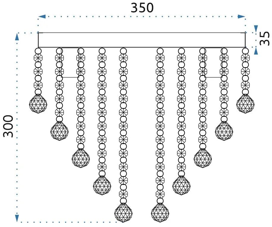 Toolight, Křišťálová stropní lampa APP514-5C 5xE14, chromová, OSW-00071