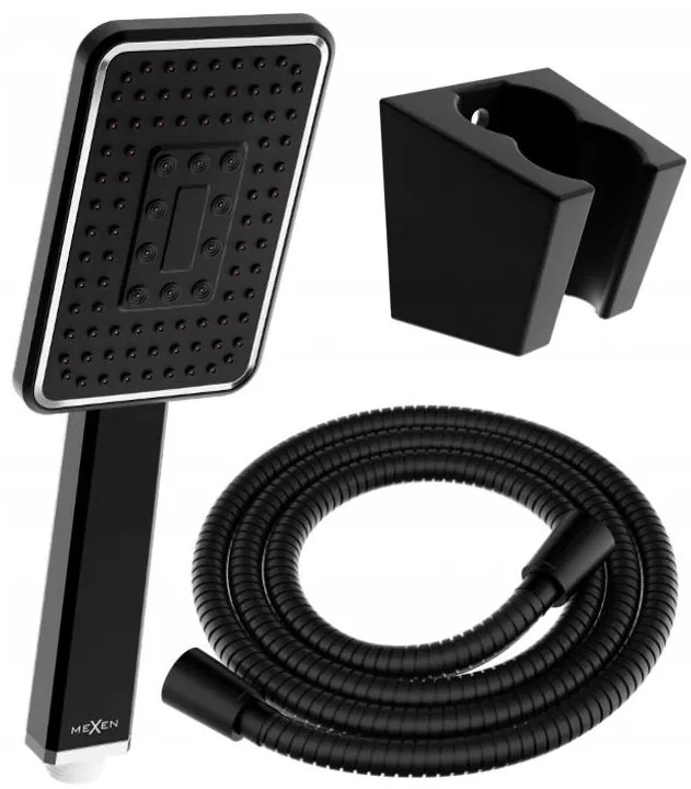 Mexen příslušenství - 1-bodový ruční sprchový set R-54, černý, 785546053-71