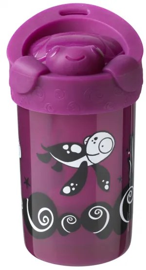 Tommee Tippee Hrnek stabilní Super Cup s víčkem 300 ml, 18 m+ Fialový