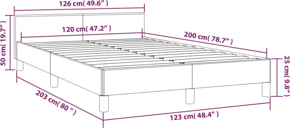 vidaXL Rám postele s čelem 120 x 200 cm umělá kůže [347490] Barva: Černá