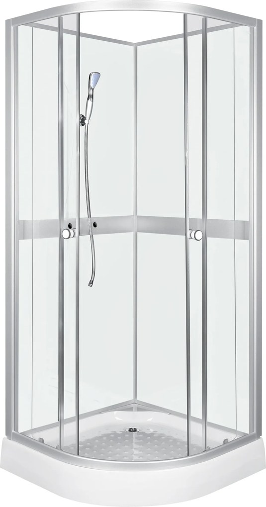 Novoterm Sprchový box čtvrtkruhový NV-Cessla 80 W, 80x80 bílý