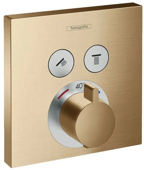 Hansgrohe ShowerSelect Termostatická baterie pro 2 vývody, kartáčovaný bronz 15763140