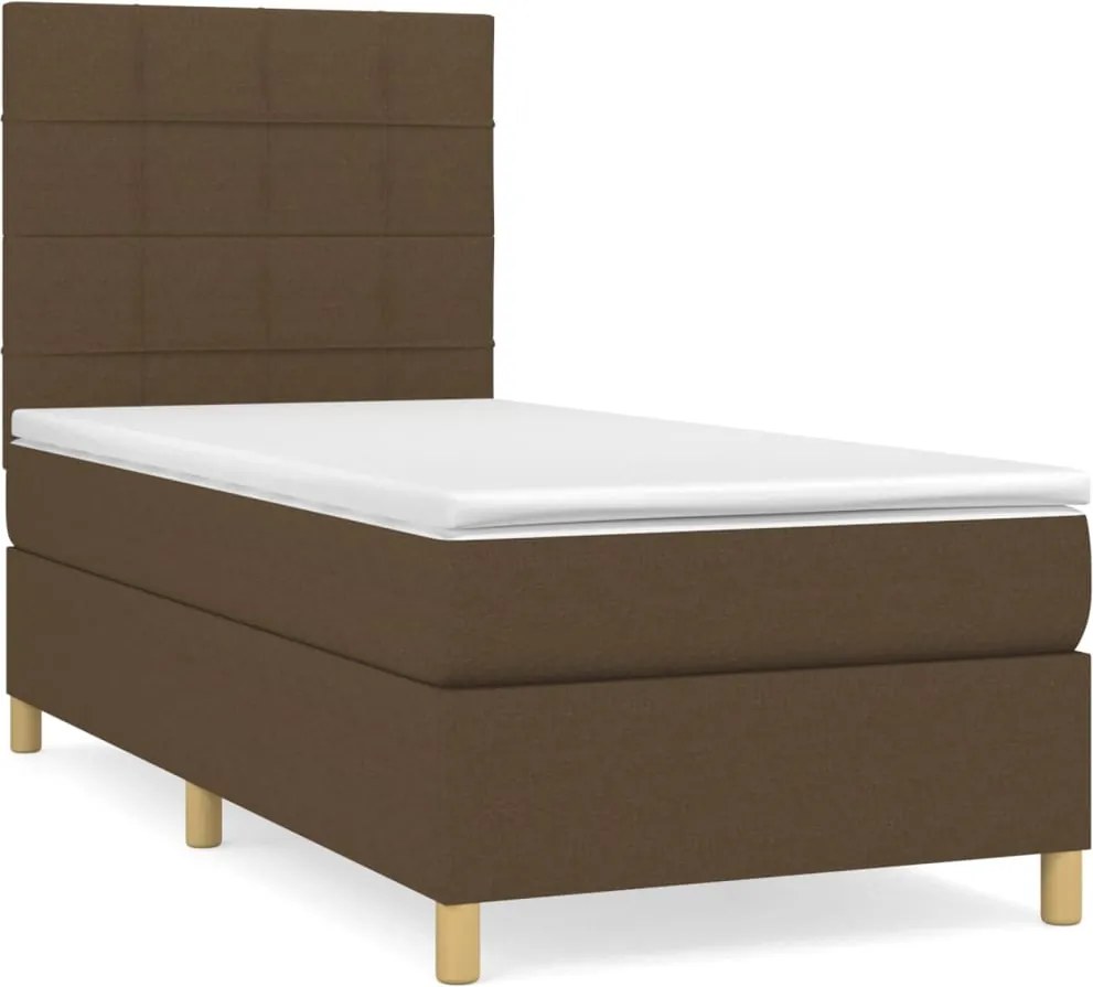 Box spring postel s matrací tmavě hnědá 80x200 cm textil 3142292