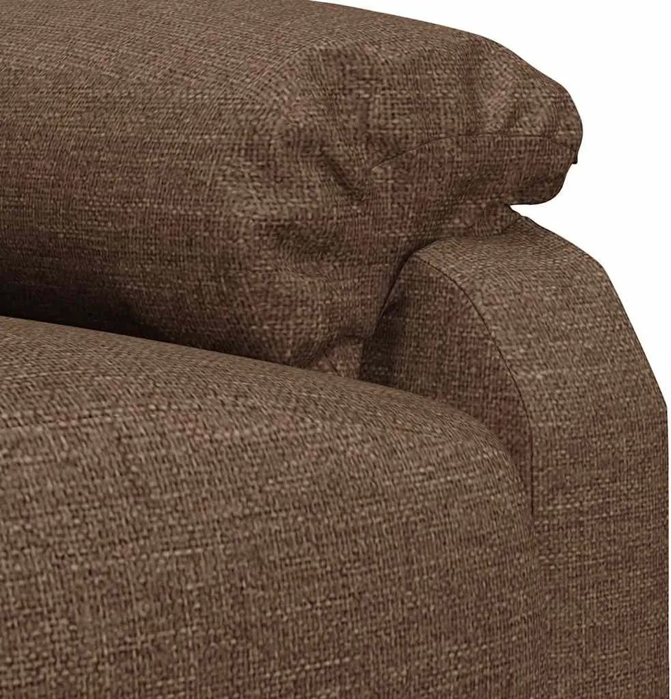 Polohovací křeslo hnědé textil 340179