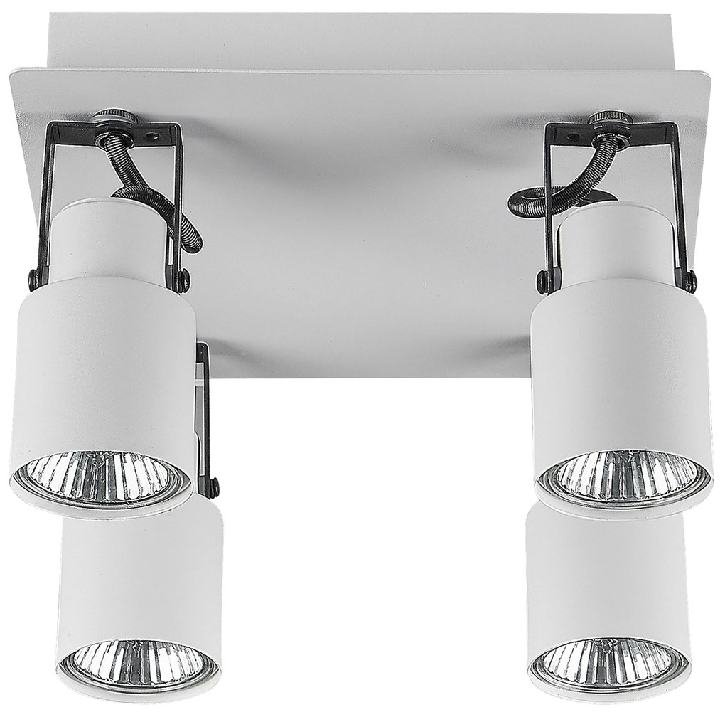 Kovová nástěnná lampa se 4 žárovkami bílá BONTE Beliani